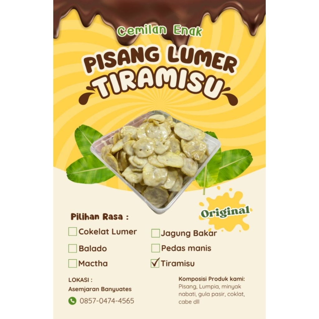 Jual pisang lumer rasa tiramisu sedapnya poll | Shopee Indonesia