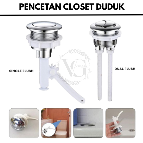 Jual Tombol Closet Duduk Universal Pencetan Kloset Duduk Single Dan ...