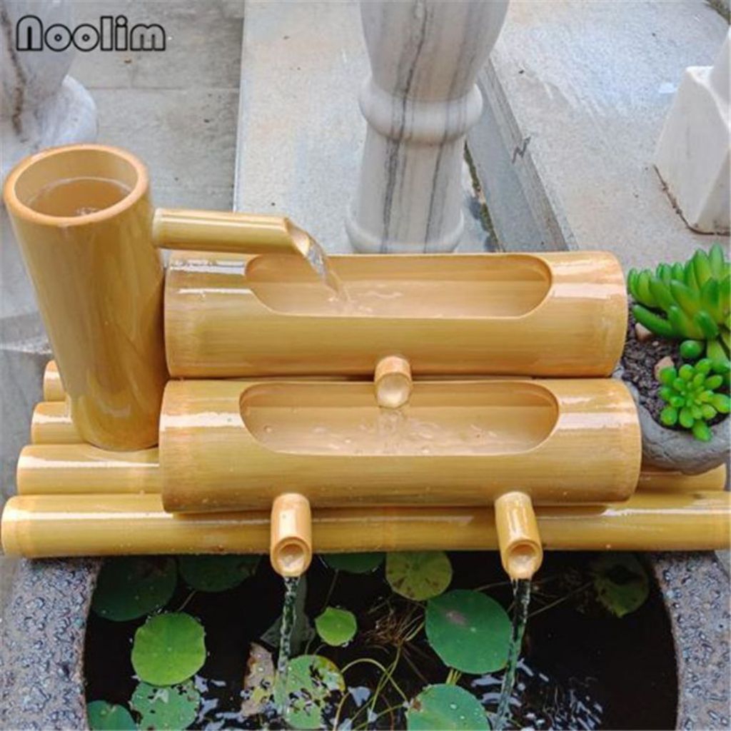Jual pancuran air dari bambu dekorasi kolam ikan dan aquarium | Shopee ...