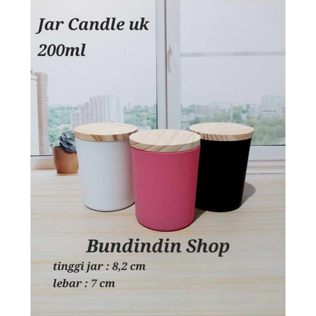 Jual Candle Jar Glass 200ml dengan tutup kayu | Shopee Indonesia