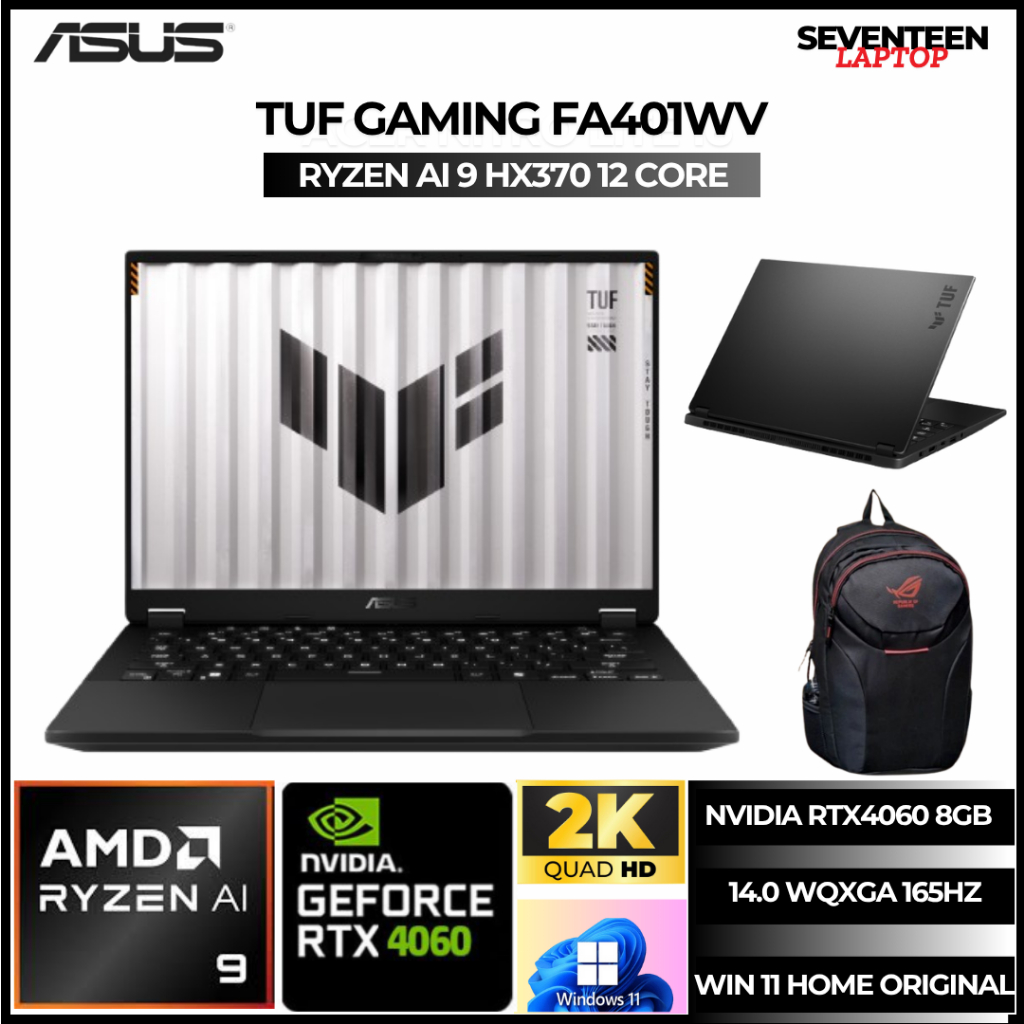 Jual Asus TUF Gaming A14 Fa401wv Nvidia RTX4060 Ryzen Ai 9 Hx370 16GB ...