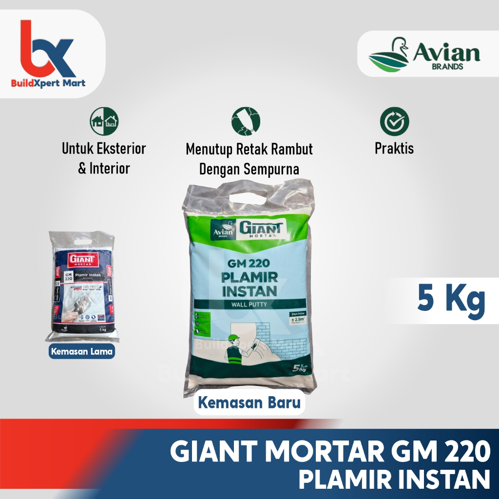 Jual Plamir Giant Mortar 220 5Kg Khusus Pengiriman Instant | Shopee ...