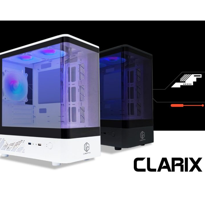Jual CUBE GAMING CLARIX BLACK WHITE - mATX Gaming Case - Panoramic View ...
