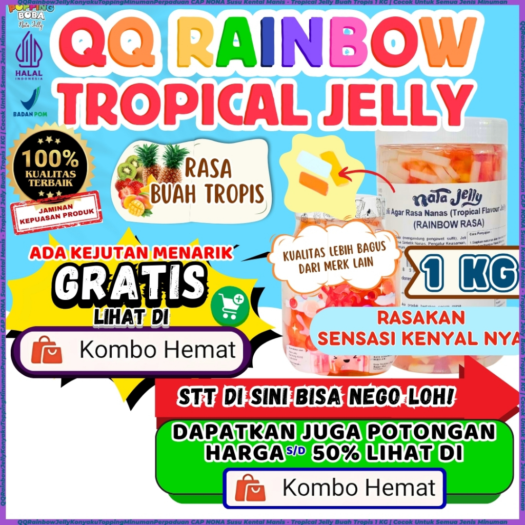 Jual QQRainbowJellyKonyakuToppingMinumanPerpaduan CAP NONA Susu Kental ...