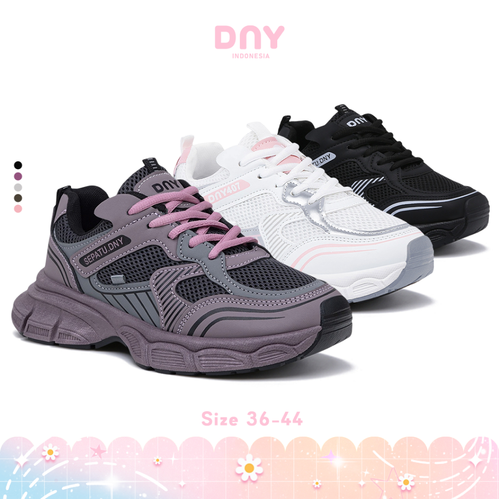 Jual Sepatu DNY Sepatu Olahraga Wanita Ungu Sneakers Cewek Terbaru ...