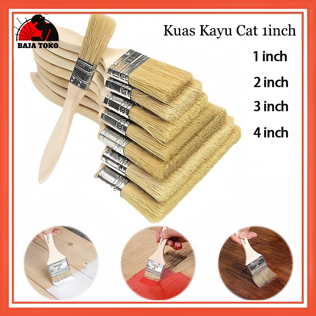 Jual Kuas Cat 1inch 2inch 3inch 4inch /Kuas Cat Gagang Kayu /Paint ...