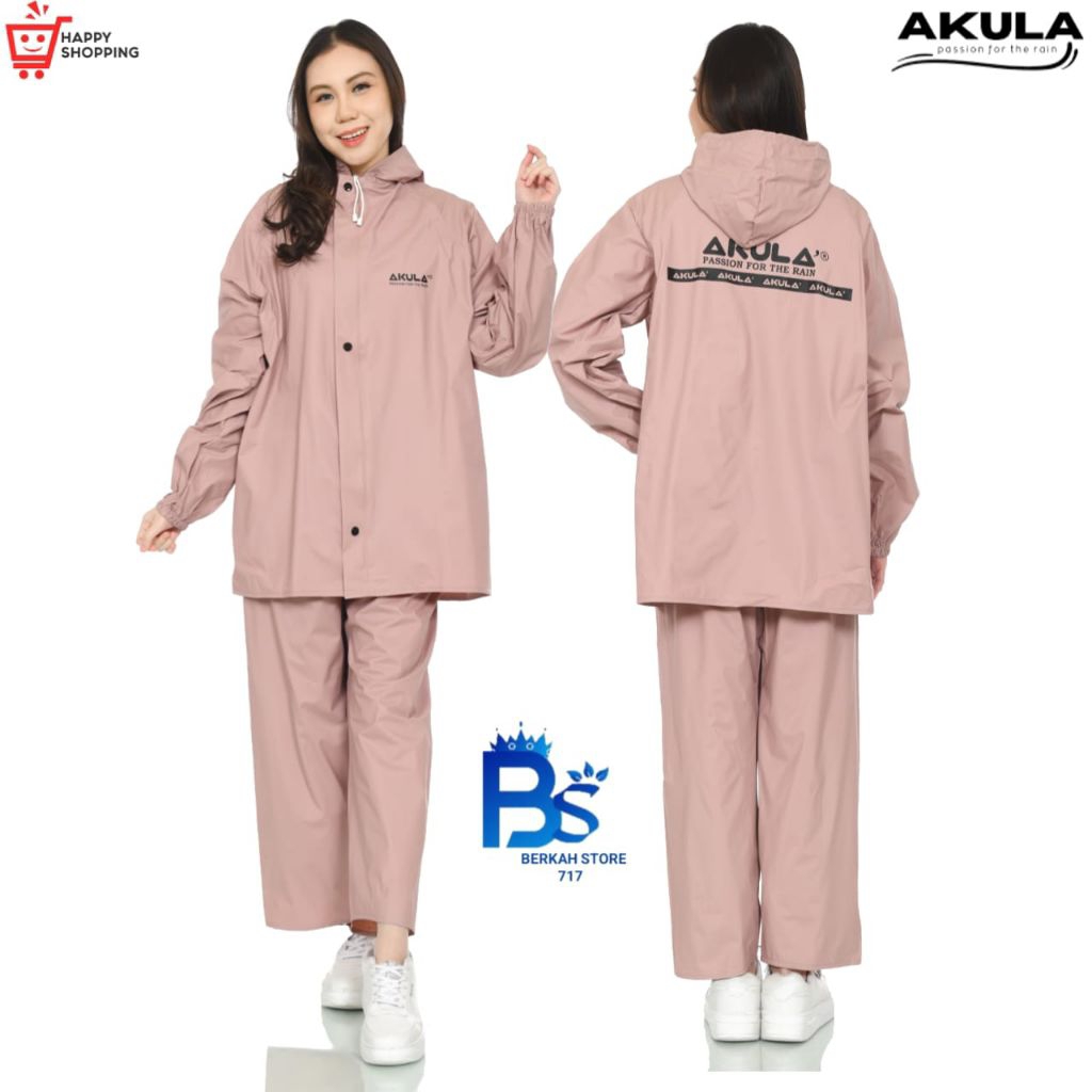 Jual [ NEW ]TERBARU Jas Hujan AKULA Pria Wanita Bahan PVC 0,25 Tebal ...