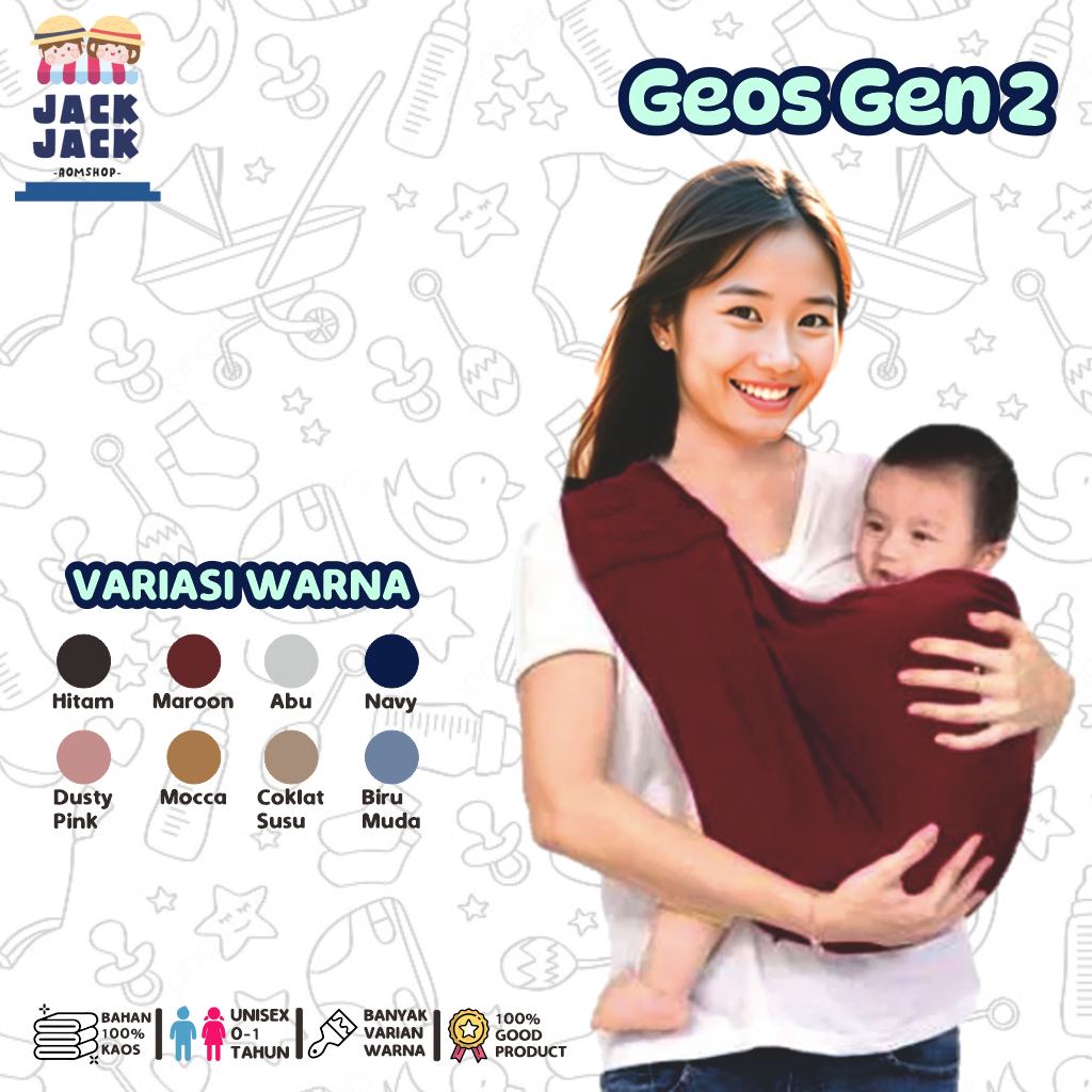 Jual Gendongan Bayi Kaos GEOS | Gendongan Bayi Samping Instan Newborn ...