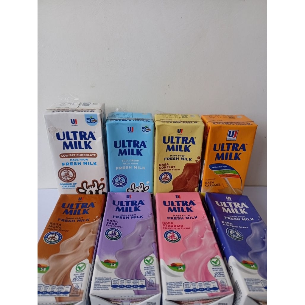 Jual Susu UHT Ultra Milk 200ml Full Cream, Cokelat, Stroberi all varian ...