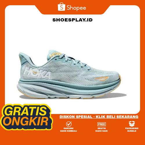 Jual Sepatu Running Wanita Clifton 9 Cloud Blue / Ice Flow | Shopee ...