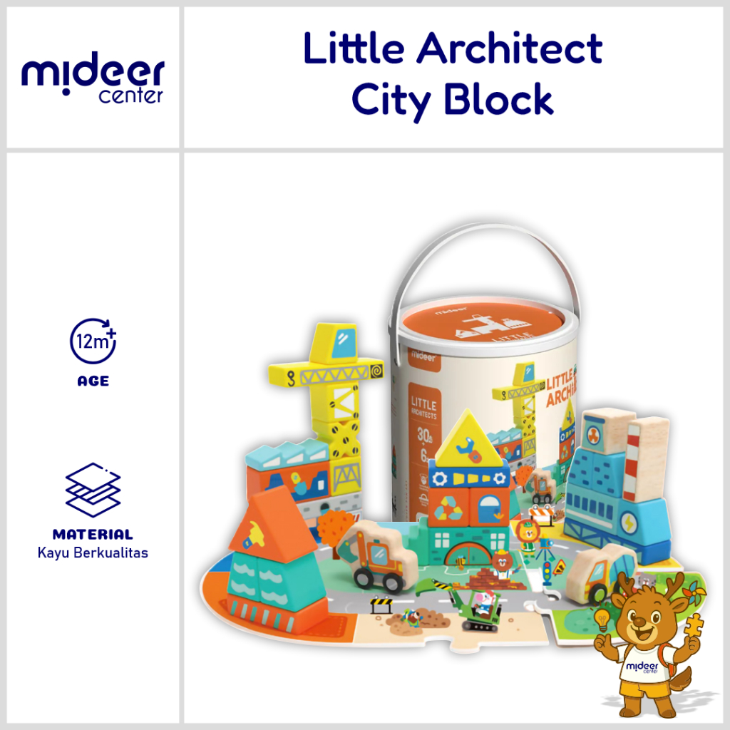 Jual Mideer Little Architect City Block Building Blocks Mainan Balok ...