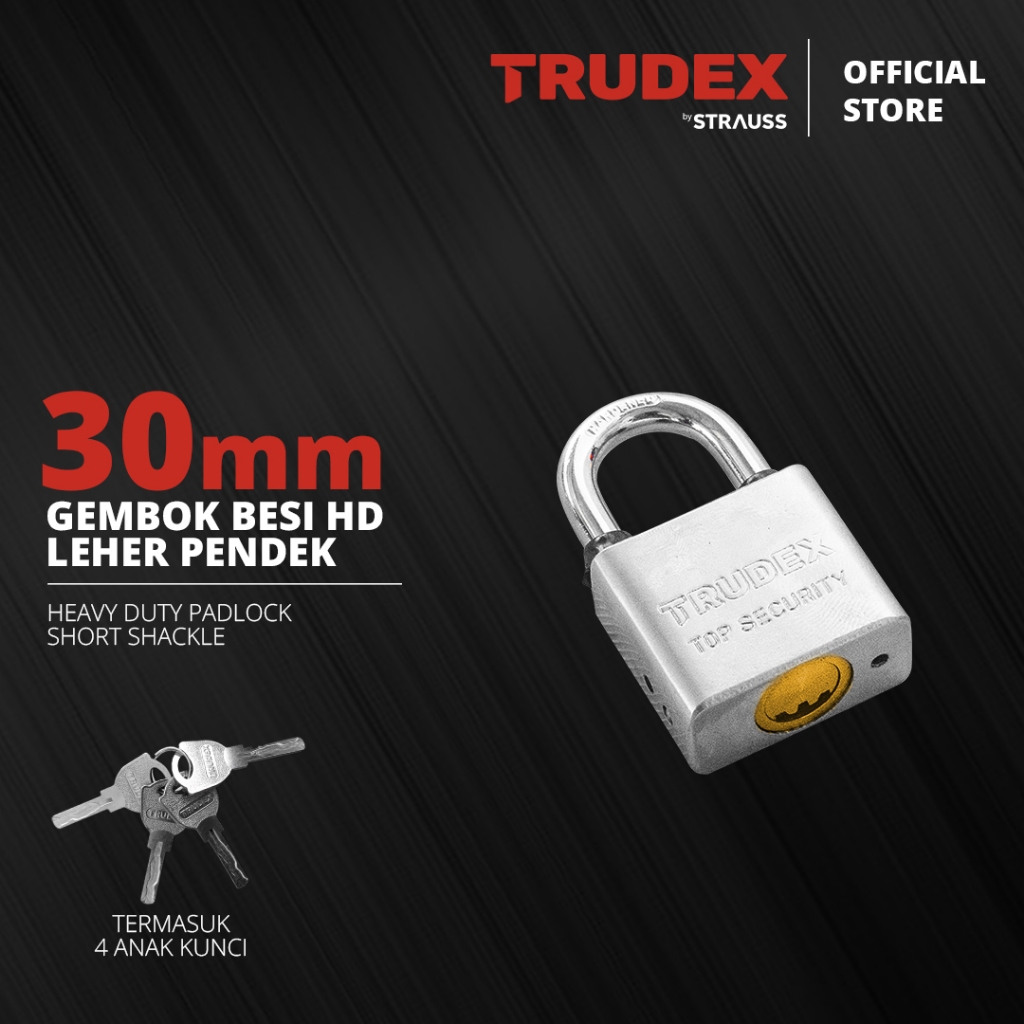 Jual TRUDEX Gembok 30mm / Leher Pendek Heavy Duty Padlock - Cylinder ...