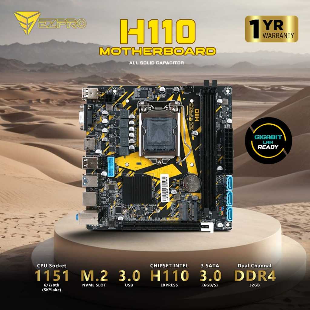 Jual Motherboard Intel Ezpro H110 LGA 1151 Ddr4 Suport NVME | Shopee ...
