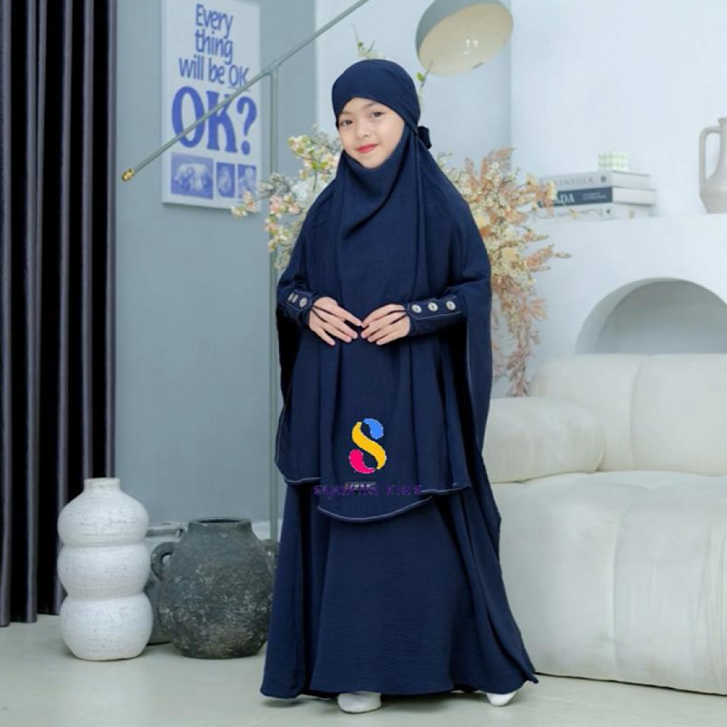 Jual Syakila Kids.Larissa Set Gamis Anak Syar’i Fk Handsplit Untuk Usia ...