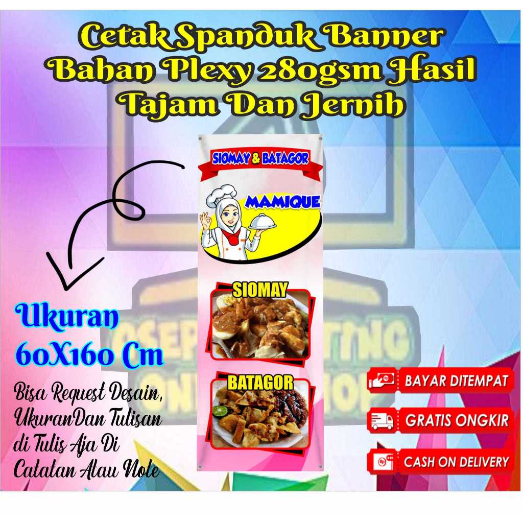Jual PRINT CETAK SPANDUK BANNER 160X60 SIOMAY DAN BATAGOR CUSTOM DESAIN ...