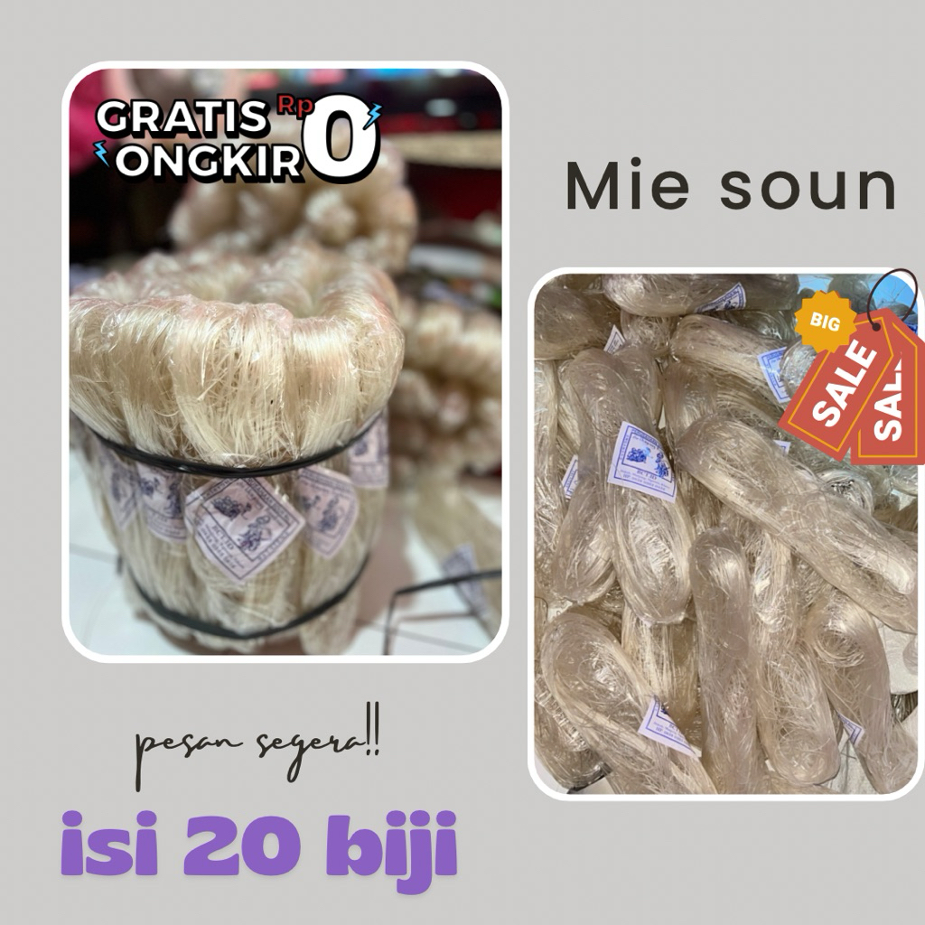 Jual MIE SOUN WAYANG ISI 20 pcs khas manjung klaten soun jawa mie besar ...
