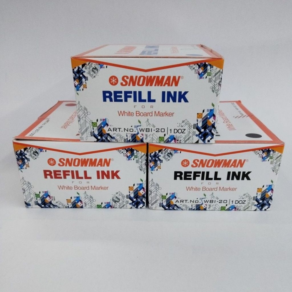 Jual [1 BOX] Refill INK spidol Snowman White Board || Snowman Refill ...