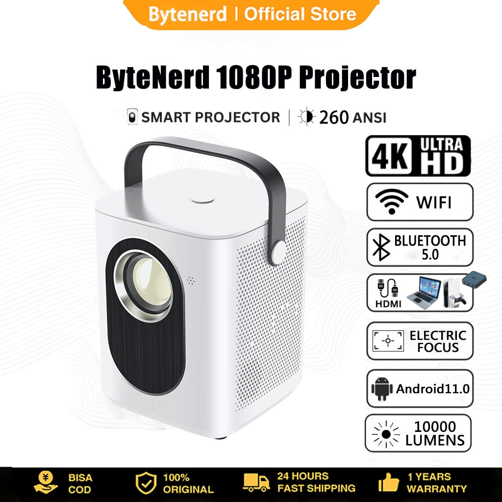 Jual ByteNerd Proyektor 1080P HD Projector Android Portable Smart ...