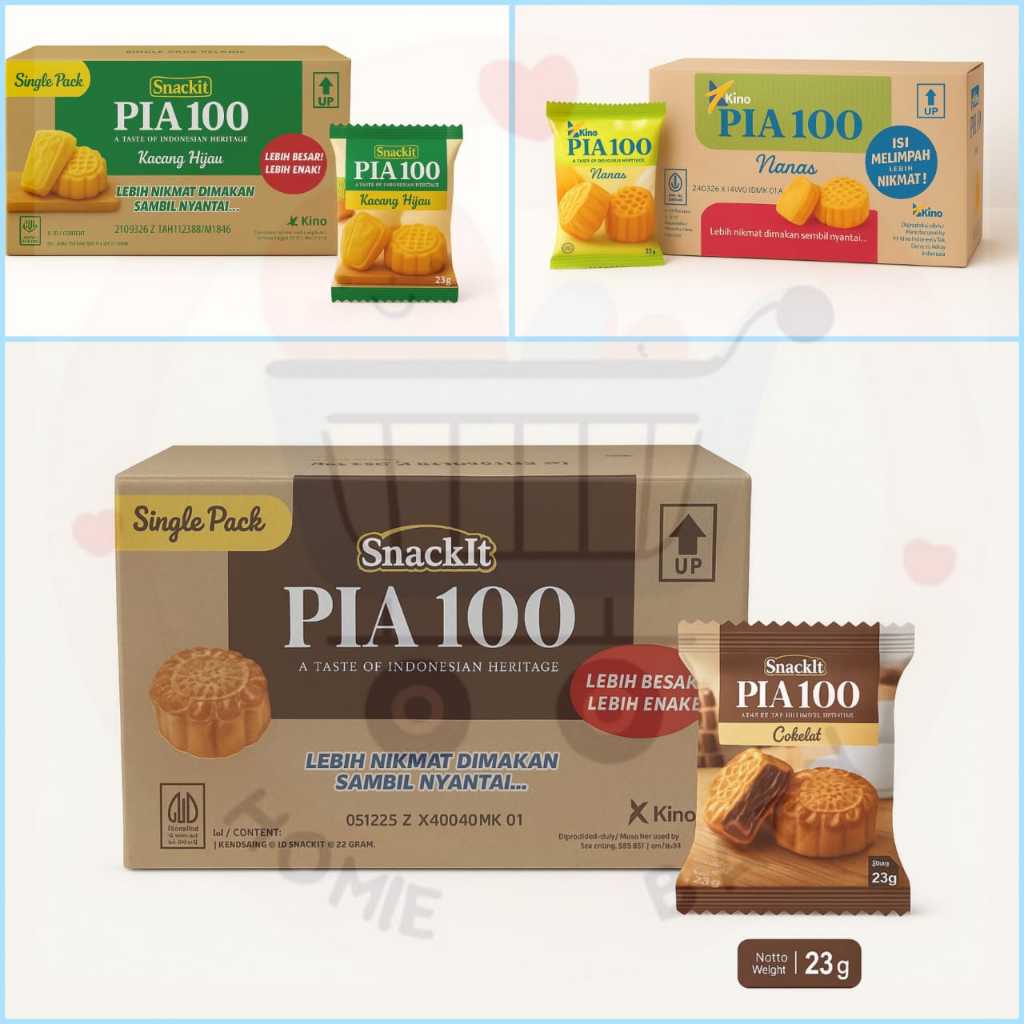 Jual SNACKIT PIA 100 | Rasa Kacang Hijau, Cokelat & Nanas – 1 Dus Isi ...