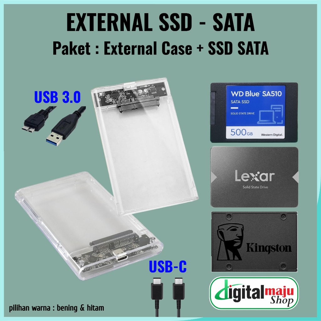 Jual SSD External / Portabel SATA SSD - USB 3.0 & USB Type C - WD ...
