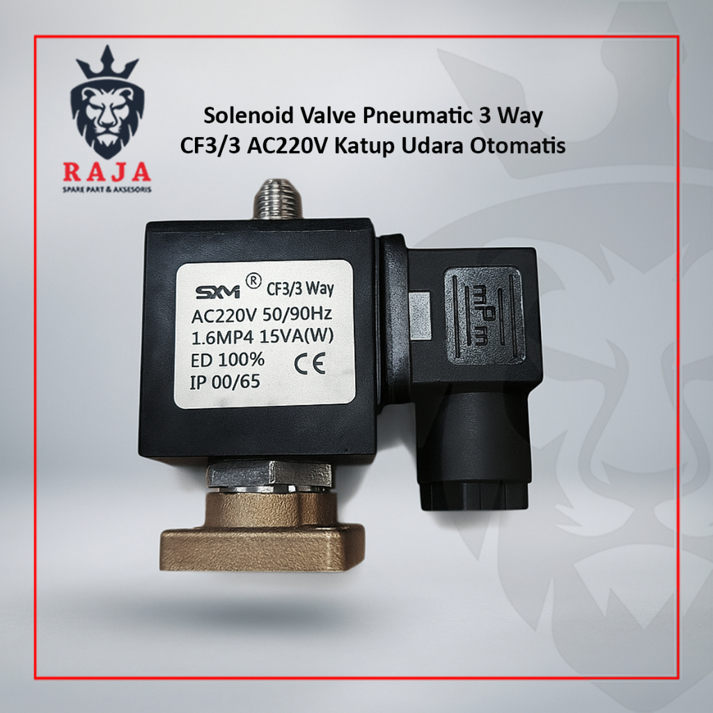 Jual Katup Udara Otomatis Solenoid Valve Pneumatic 3 Way CF3/3 AC220V ...