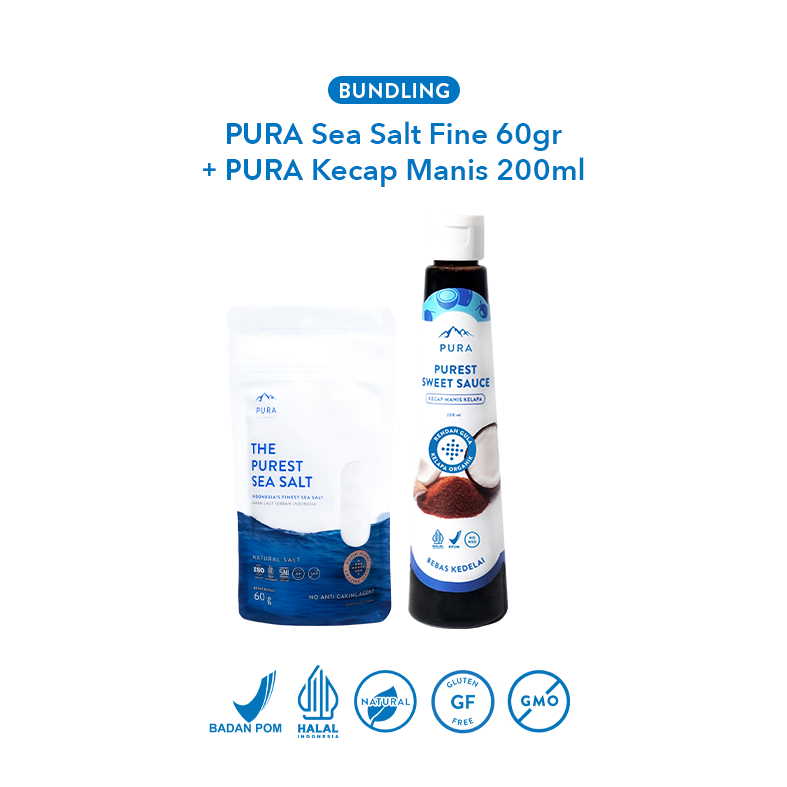 Jual Pura Sea Salt Fine 60gr + Kecap Manis Organik 200ml [2PCS] Garam ...