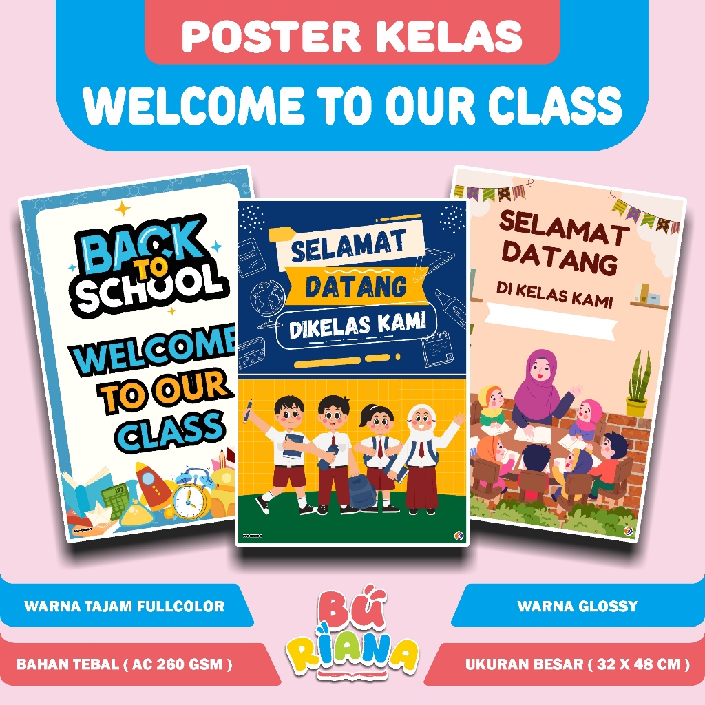 Jual Poster Kelas / Poster Sekolah / Poster selamat datang di kelas ...