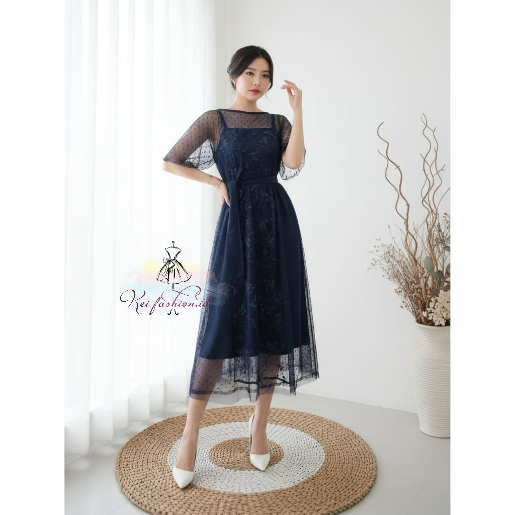 Jual Baju Dress Natal Terbaru Model Kekinian Trendy Dress Brukat Mewah ...