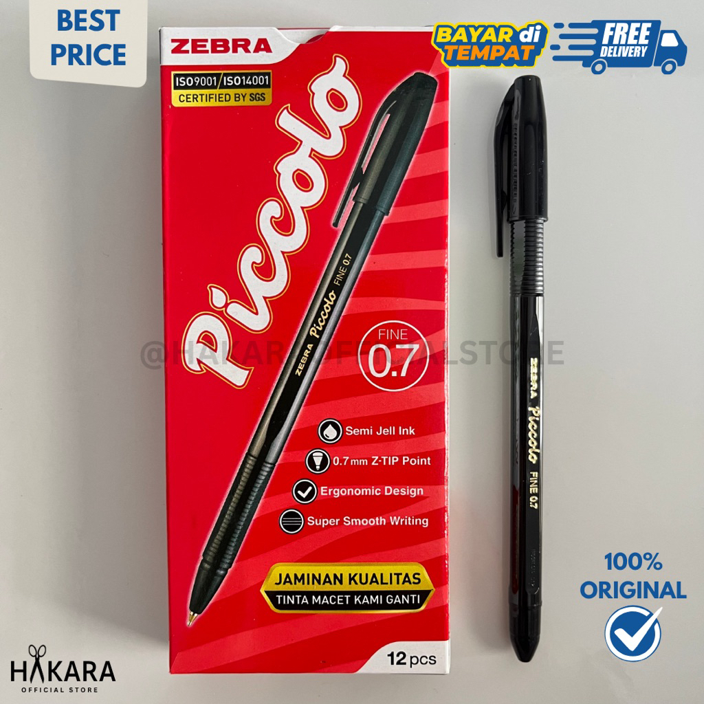Jual PULPEN PICCOLO ZEBRA 0,7 SATU PAK (12 pcs) | Shopee Indonesia