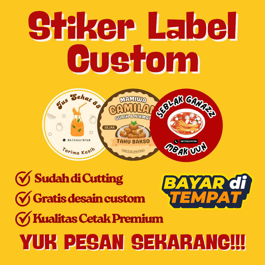 Jual Cetak Stiker Custom Bulat / Cetak Stiker Custom Label Kemasan ...