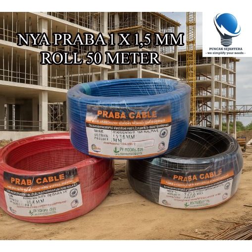 Jual Kabel Listrik NYA 1 x 1.5mm Praba Tunggal Roll 50M | Shopee Indonesia
