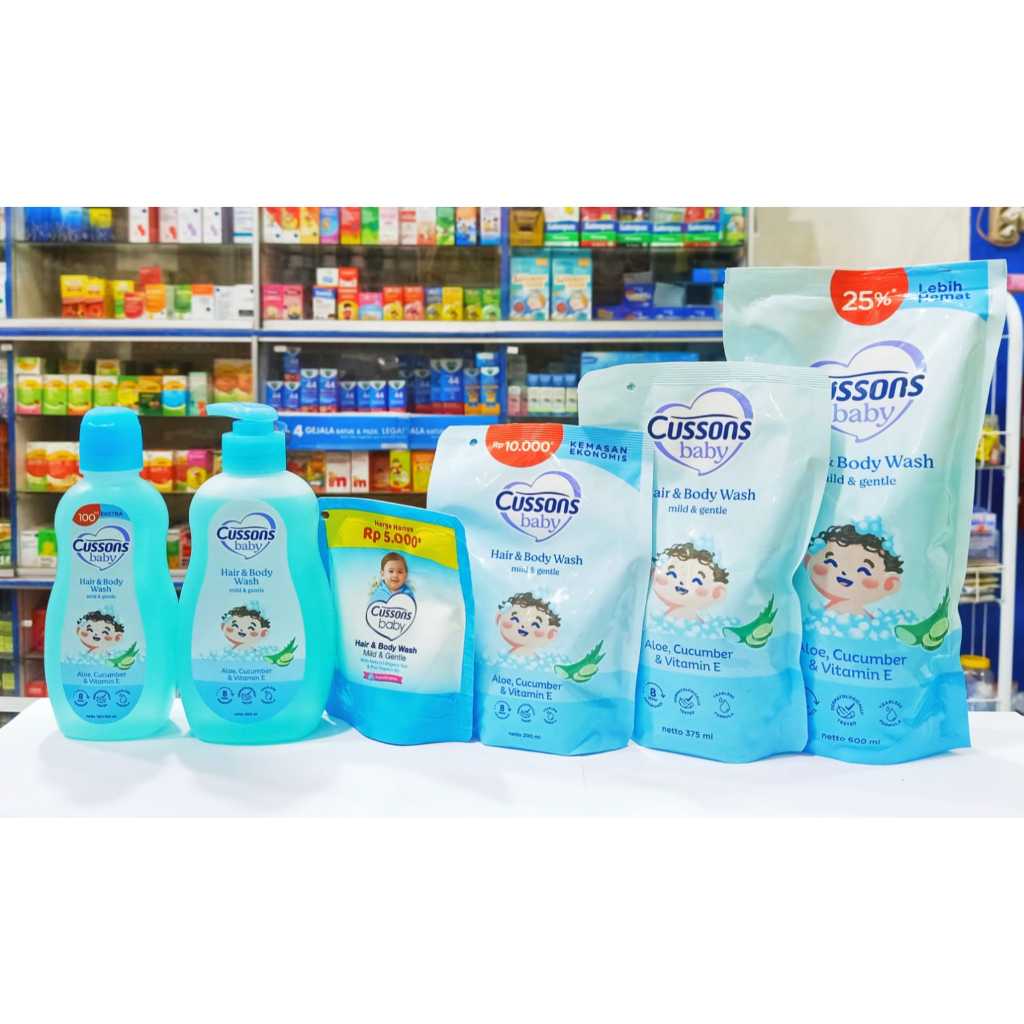 Jual CUSSONS BABY HAIR & BODY WASH (MILD & GENTLE BIRU) SEMUA UKURAN ...