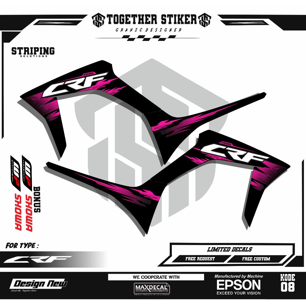 Jual Stiker Striping CRF 150L Surex Supermoto Flame Keren | Shopee ...