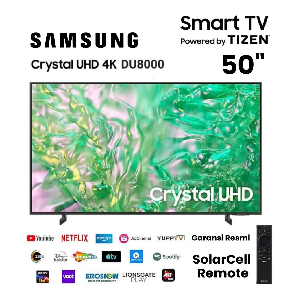 Jual SAMSUNG Crystal 4K UHD Smart TV 50" TizenOS 50DU8000 -SolarCell ...
