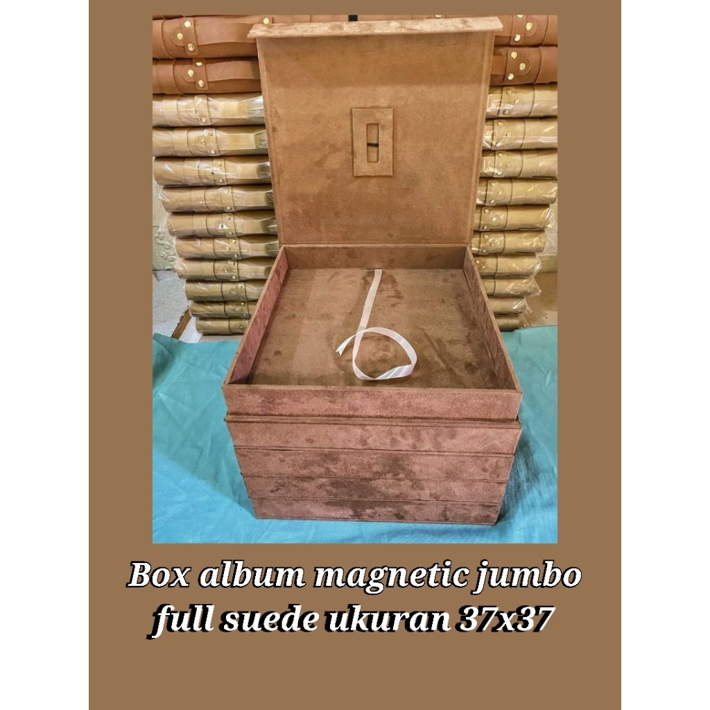 Jual Box album Magnetik jumbo ukuran 37x37 full real suede tebal 7cm ...