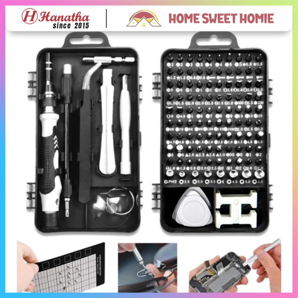 Jual Obeng 115 in 1 HP Full Set Obeng Service Komputer Laptop/ Obeng ...