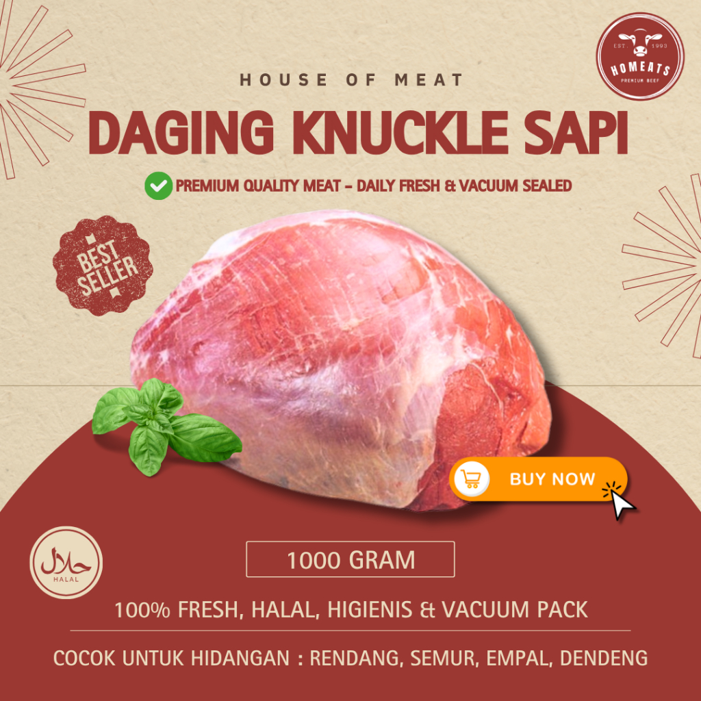 Jual Daging Sapi Kelapa Knuckle Lokal Premium 1KG – Fresh, Halal ...