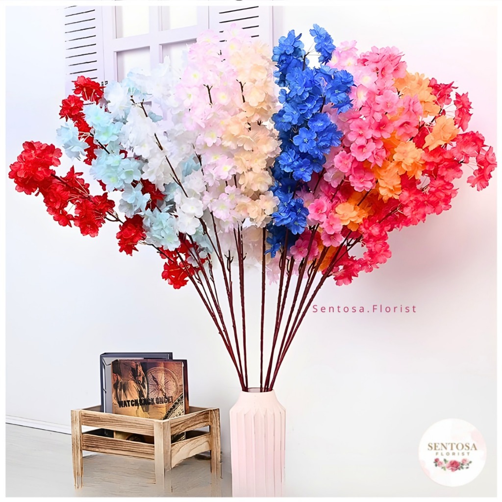 Jual Bunga Cherry Blossom/Sakura Cabang 3 Bunga Hias Sudut Tangkai ...