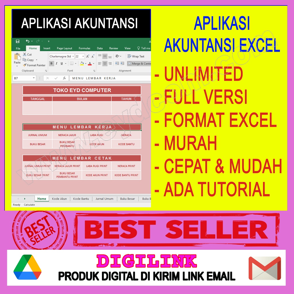 Jual APLIKASI AKUNTANSI EXCEL SIAP PAKAI PROGRAM AKUTANSI LAPORAN ...