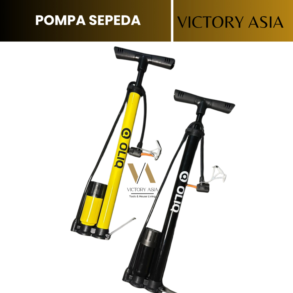 Jual GROSIR Pompa Angin Ban Sepeda Motor Tabung Meter (Kuning & Hitam ...