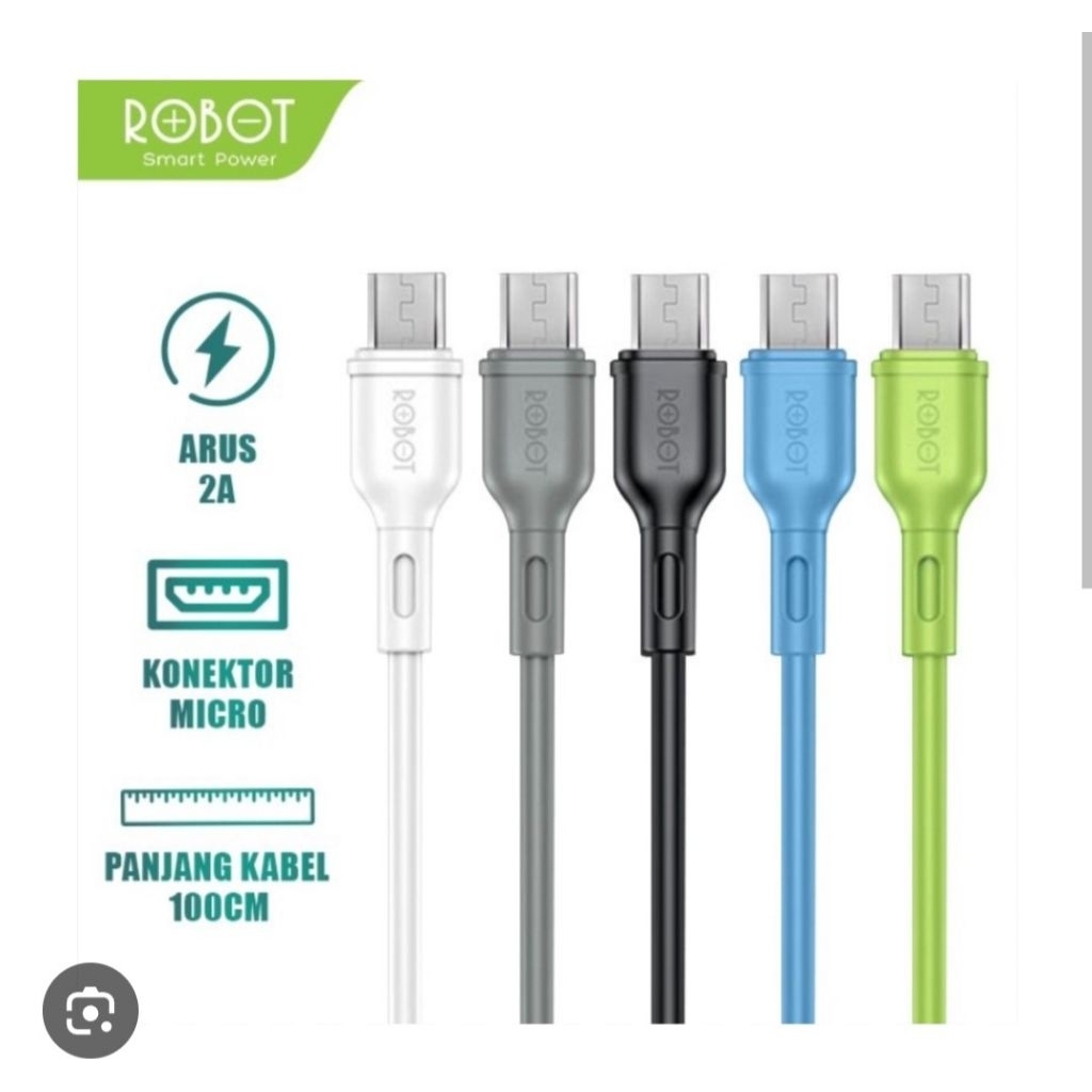 Jual Kabel Data Merk ROBOT RBM100S Konektor Micro USB Harga Satuan Per ...