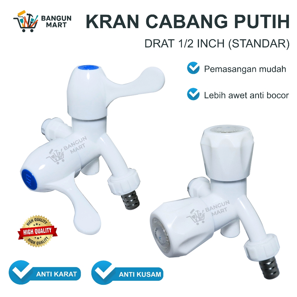 Jual Kran Cabang PVC Shower FTA Keran Air Double Plastik Hand Kamar ...