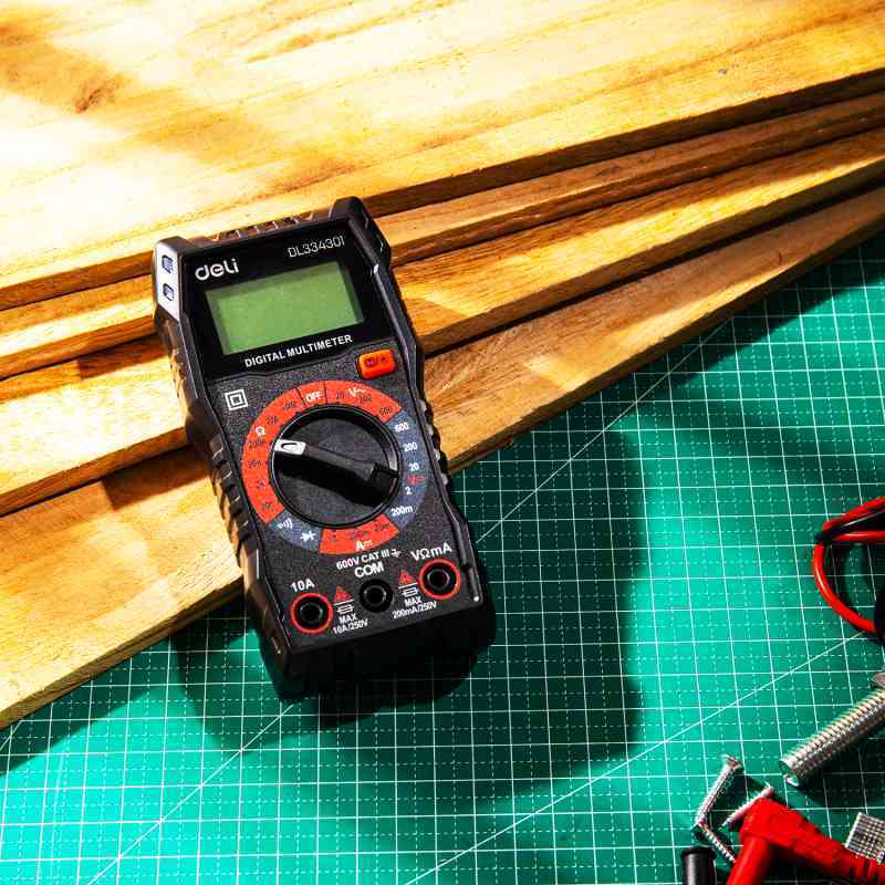 Jual Deli Digital Multimeter 600V EDL334301 Merah dengan Fitur Akurat ...