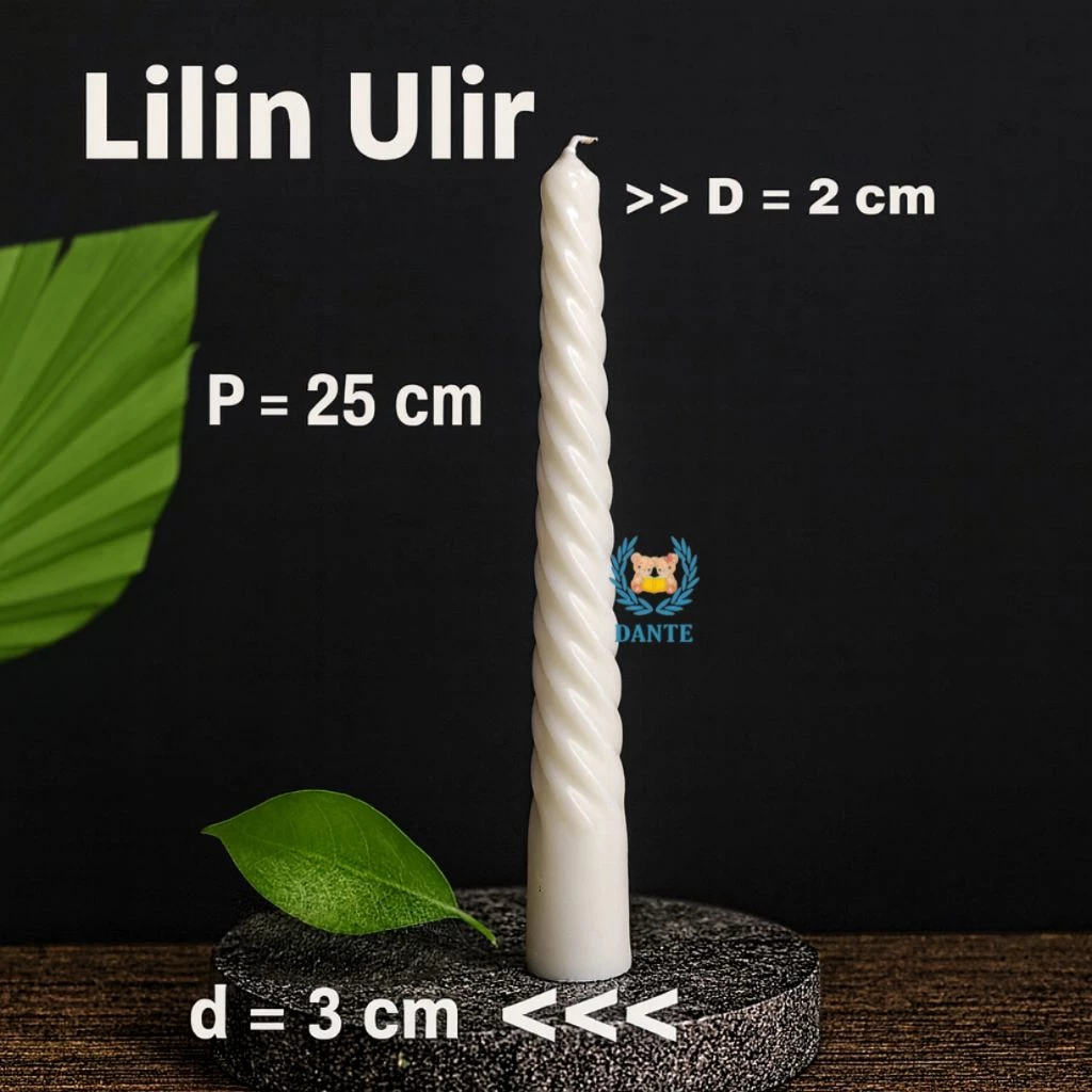 Jual Lilin Ulir besar panjang 25 cm - Lilin stearin asap tidak hitam ...