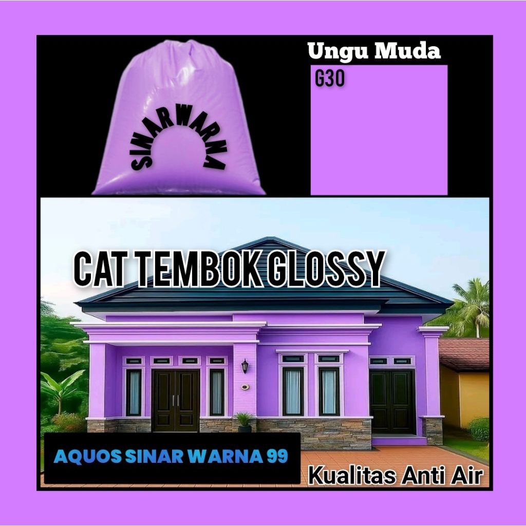 Jual 1 kg cat tembok glossy cat tembok warna ungu muda cat tembok ...