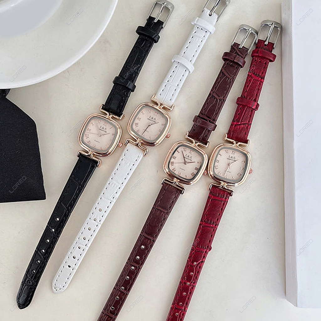 Jual Loreo Jam Tangan Wanita Model Retro Tali Kulit Analog Quartz ...