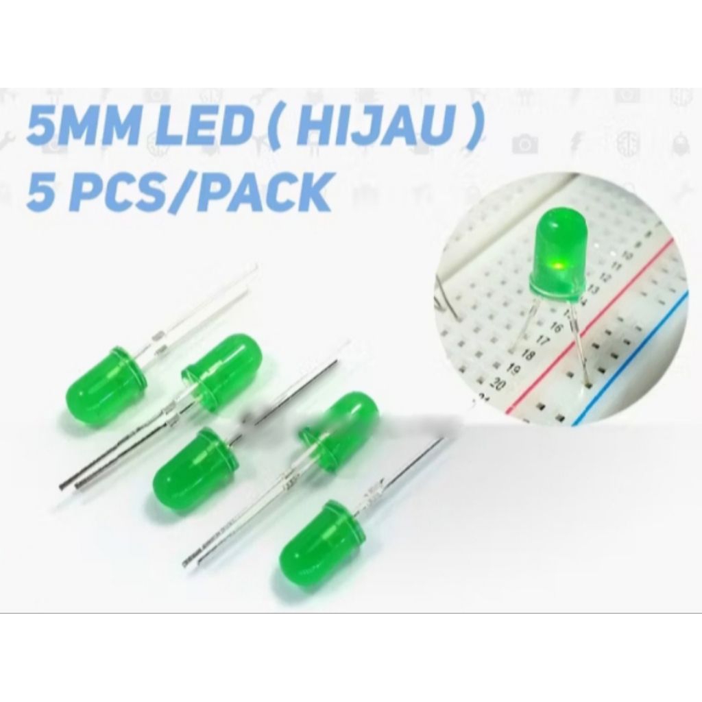 Jual Lampu LED 5mm Hijau (5pcs) | Shopee Indonesia