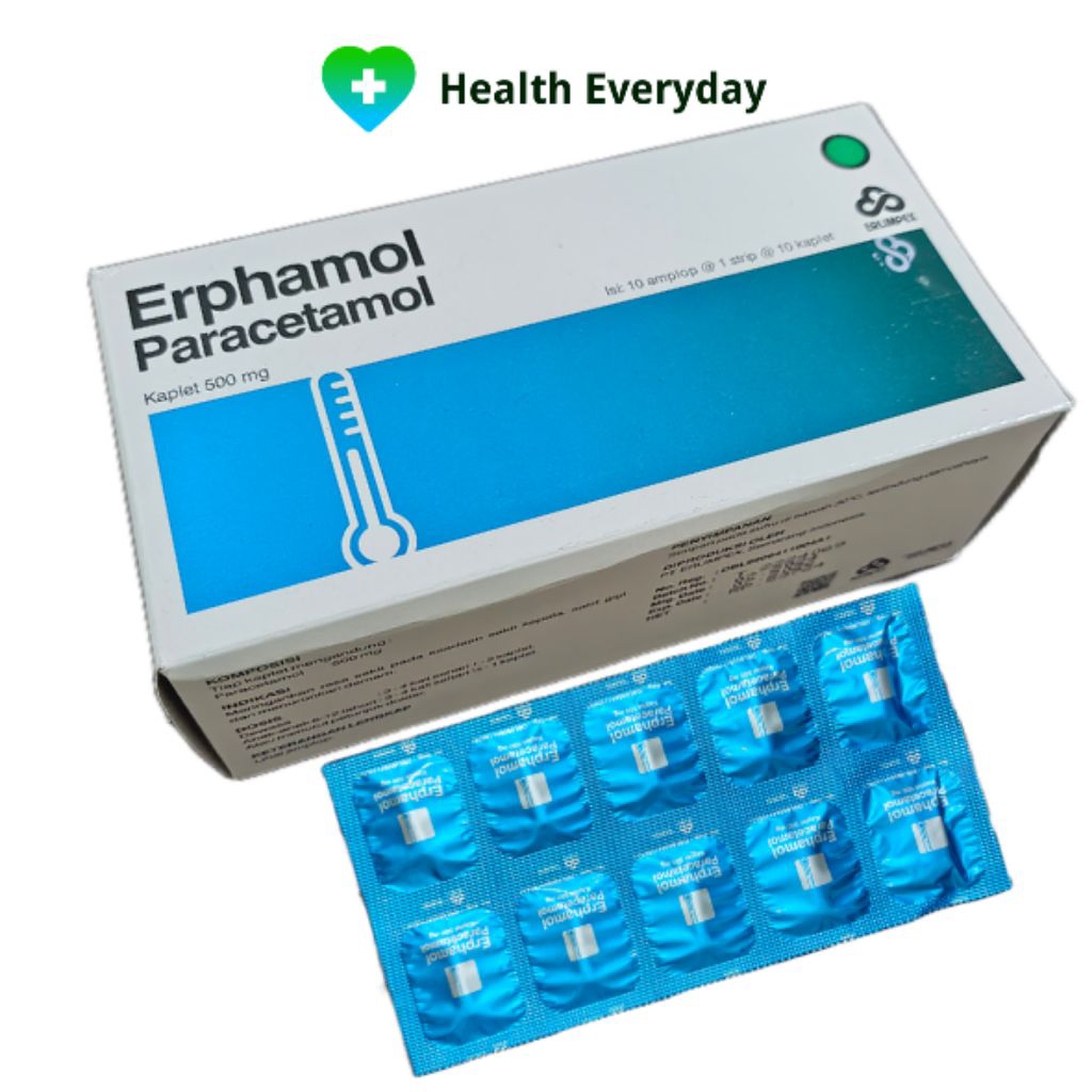 Jual ERPHAMOL PARACETAMOL 500mg Kaplet isi 100s/Dus | Shopee Indonesia