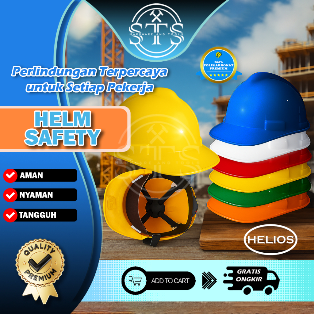 Jual STSHARDWARE Helm proyek safety SNI putih kuning merah biru hijau ...