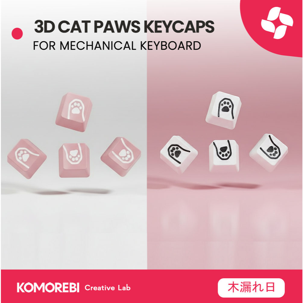 Jual Set 4 Keycaps 3D Cat Paws Kaki Kucing Pink Putih Arrow Keys Tombol ...